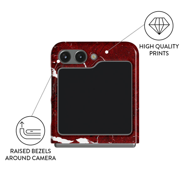Iconic Red Ruby - Marble Samsung Galaxy Z Flip 5 Case | BURGA