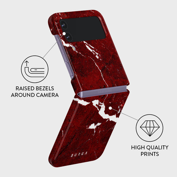 Iconic Red Ruby - Marble Samsung Galaxy Z Flip 4 Case | BURGA