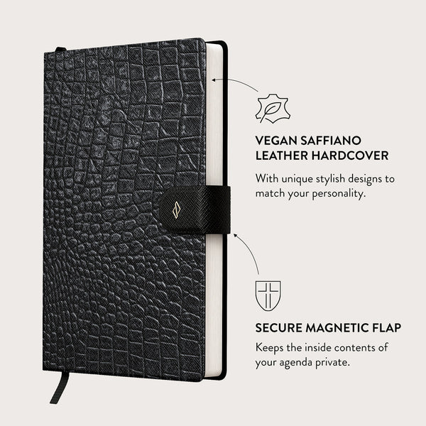 Reaper's Touch - Snakeskin Saffiano Leather Journal Notebook | BURGA
