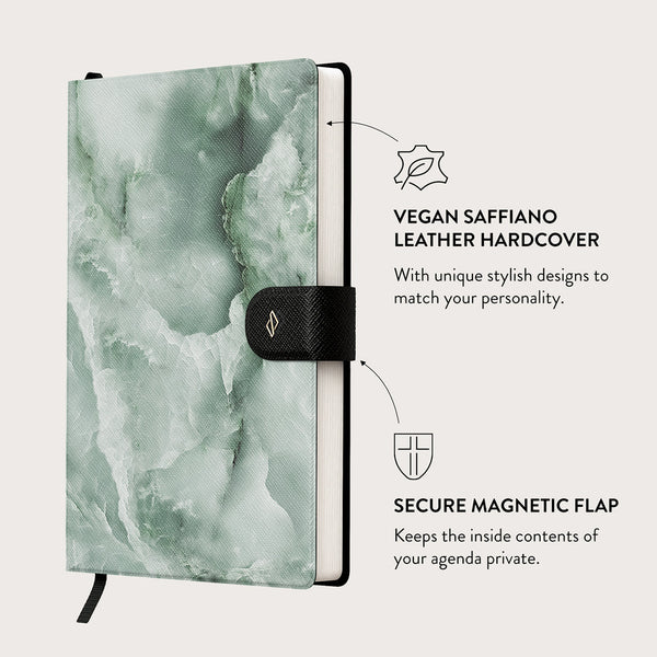 Pistachio Cheesecake - Green Saffiano Leather Journal Notebook | BURGA